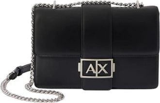 A|X Armani Exchange Femme, Sacs, Noir, Taille: ONE Size Sac bandouli&egrave;re en simili cuir avec logo