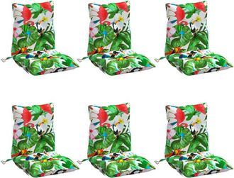 vidaXL Coussins de chaise &agrave; dossier bas lot de 6 multicolore vidaXL