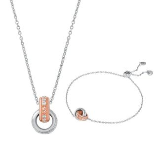 Michael Kors Kors Brilliance Premium Sterling Silber Halsketten-Set f&uuml;r Damen, MKC1614SET