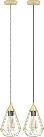 Eglo Pendelleuchte Tarbes, 1 flammige H&auml;ngelampe, H&auml;ngeleuchte aus Metall in Messing-Geb&uuml;rstet, Esstischlampe, Wohnzimmerlampe h&auml;ngend mit E27 Fassung, &Oslash; 1
