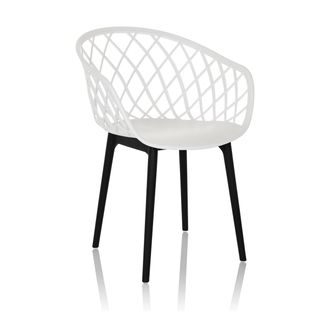 hjh OFFICE Schalenstuhl wetterfest BEGIO Kunststoff In- und Outdoor Stuhl f&uuml;r Garten, Terrasse oder Esszimmer, Wei&szlig;