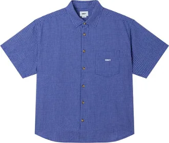 Obey Homme, Chemises, Bleu, Taille: XL Bigwig Frank Woven Surf