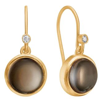 Frk. Lisberg Femme, Accessoires, Jaune, Taille: ONE Size Boucles doreilles &agrave; clous Quartz fum&eacute;