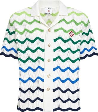 Casablanca gradient wave crochet shirt - Wei&szlig;