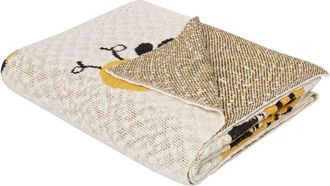 Beliani Beliani - Couverture D&eacute;co Chambre Enfant Motif Abeilles 130 x 170 cm Plaid en Coton Beige Dragan