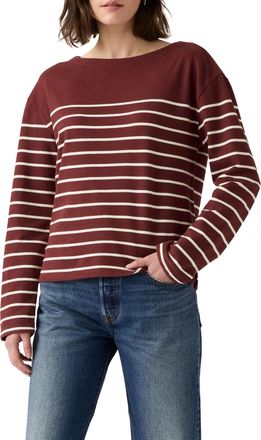 Levi's Damen Marin Top T-Shirt, Magnolia Stripe Choc, Medium