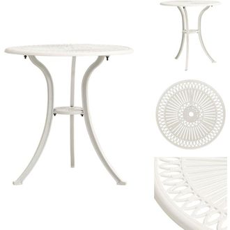 vidaXL Vidaxl - Table de jardin Blanc 62x62x65 cm Aluminium coul&eacute; - Table De Jardin - Table Ext&eacute;rieure - Mobilier De Jardin - Table Ronde - Aluminium