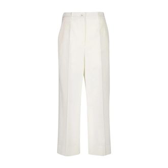 Dolce & Gabbana Baumwoll-Viskose Culotte Hose - - Trousers - Damen - Wei&szlig; - S
