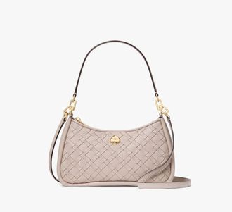 Kate Spade New York Kayla Woven Schultertasche Aus Leder, Wandelbar, Klein
