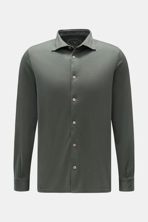 Fedeli Herren - Jersey-Hemd Jason Haifisch-Kragen graugr&uuml;n