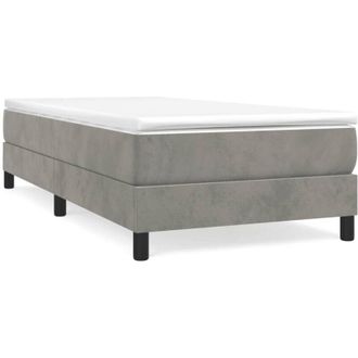 vidaXL Bettgestell ohne Matratze Hellgrau 90x190 cm Samt Vidaxl