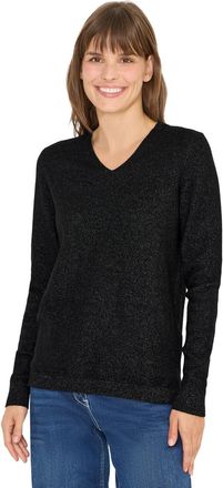 Cecil Kuscheliger V-Neck Pullover Black Melange M