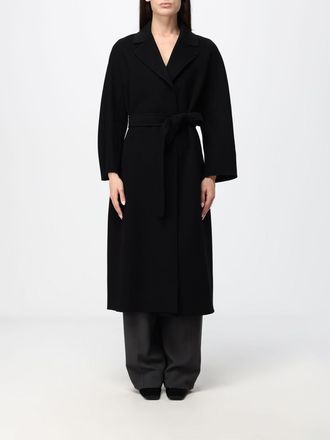 Max Mara S Max Mara Langer Bademantel-Mantel aus reiner Schurwolle mit Tailleng&uuml;rtel