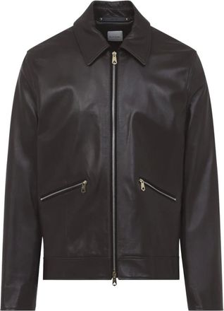 Paul Smith Homme, Vestes, Brun, Taille: M Blouson en cuir coupe droite