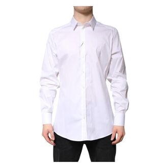 Dolce & Gabbana Wei&szlig;es Baumwollkragenformales Hemd - - Shirts - Herren - Wei&szlig; - XS