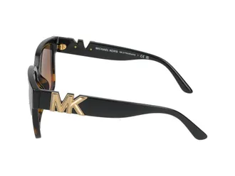 Michael Kors Womens 0mk2170u Logo-Plaque Square Sunglasses Black Injected