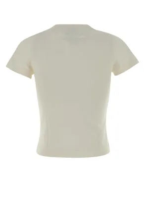 Extreme Cashmere Womens White Knit N&acirc;&deg;292 T-Shirt Snow Exterior: Cotton Cashmere Maglieria Sweater