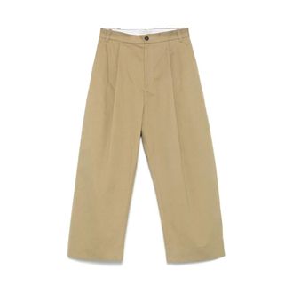 STUDIO NICHOLSON Beige Hose mit G&uuml;rtel und Taschen - - Trousers - Herren - Braun - M