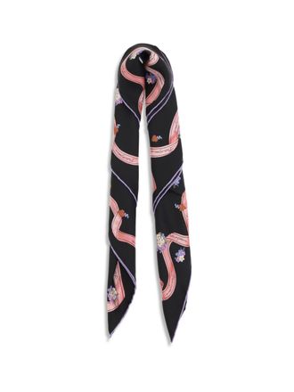 Dolce & Gabbana Womens Silk Scarf With Floral Print Fiorellini F.nero Scarfs
