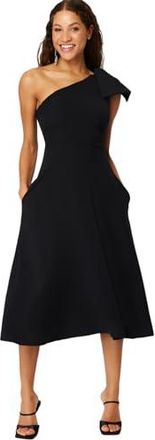 Trendyol Woman Midi Skater Fitted Weaving Dress Robe, Noir, 38 Femme