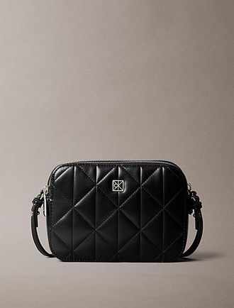 Calvin Klein Gesteppte Camera Bag Mit Doppeltem Reißverschluss Und Emblem-logo - Black - Damen - Einheitsgröße