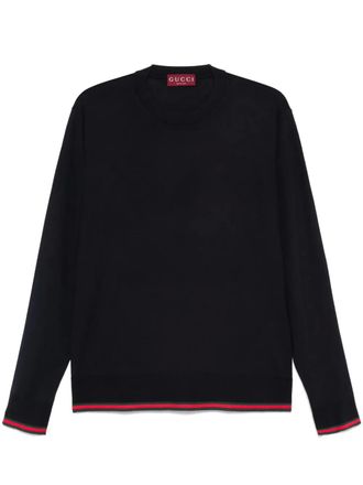 Gucci Pullover mit Webstreifen - Blau