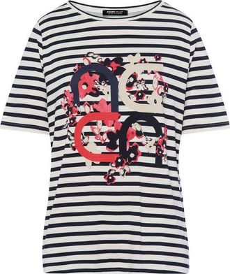 Frank Walder T-Shirt mit Streifenmix