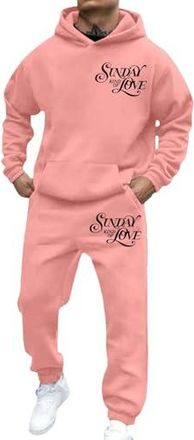 Generic Y2K Surv&ecirc;tement 2 pi&egrave;ces pour homme avec sweat &agrave; capuche et pantalon de jogging imprim&eacute; Surv&ecirc;tement respirant Activewear Tracksuit avec fermetures &eacute;cl