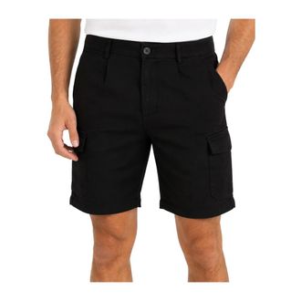 Gianni Lupo Homme, Shorts, Noir, Taille: S Bermuda Cargo en Lin