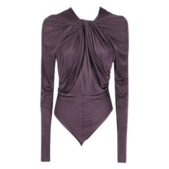 Balmain Body mit Twist-Detail aus Viskose-Jersey - - Tops - Damen - Braun - S