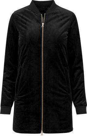 Urban Classics Damen Jacke Ladies Long Velvet Jacket, Gr. 36 (Herstellergr&ouml;&szlig;e: S), Schwarz (Black 7)