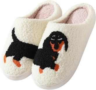 Generic Pantoufles en forme danimal pour femme et homme - Chaussures dint&eacute;rieur brod&eacute;es - Confortables - En mousse &agrave; m&eacute;moire de forme - Semelle antid&eacute;rapante 