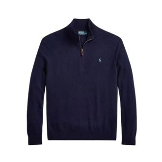 Polo Ralph Lauren Homme, Pulls, Bleu, Taille: L Pull en laine m&eacute;rinos &agrave; demi-zip