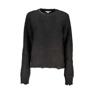 Patrizia Pepe Eleganter Langarm-Pullover mit Rundhalsausschnitt und Logo - - Knitwear - Damen - Schwarzk - S