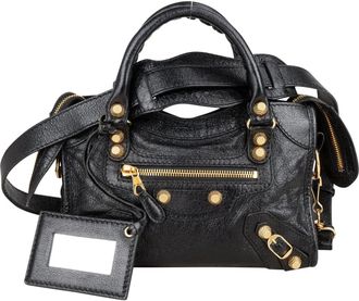 Balenciaga Crossbody Bags - Balenciaga Black Leather Mini City Handbag - Gr. unisize - in Schwarz - f&uuml;r Damen