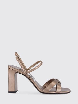 Jimmy Choo London Sandales Elsy en cuir nappa lamin&eacute; avec talon haut carr&eacute;