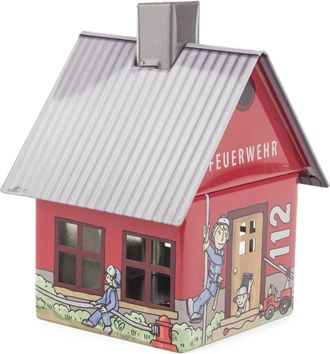 Rudolphs Schatzkiste Räucherhaus Metall Feuerwehr bunt BxHxT 8x9x7cm NEU Raucherhaus Rauchhaus Räucherfigur Rauchen Rauchfigur Rauchmann Räucherkerze Smoker Kerze Figur
