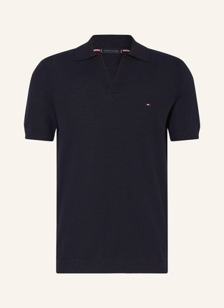 Tommy Hilfiger Strick-Poloshirt Regular Fit blau