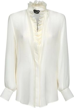 Tom Ford Femme, Blouses et Chemises, Blanc, Taille: 36 FR Chemise en Georgette de Soie