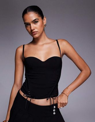 I.AM.GIA I.AM. GIA - Samira - Bustier-Korsett-Top in Schwarz mit Multiway-Schn&uuml;rung und K&ouml;rbchen