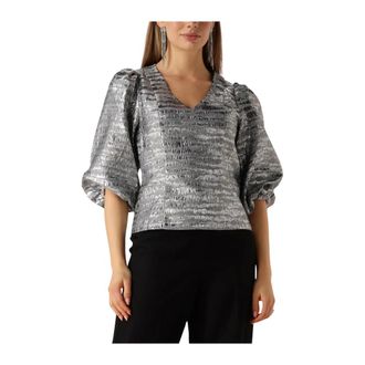 Minus Graue Bluse mit V-Ausschnitt- vielseitig und elegant - - Blouses & Shirts - Damen - Grau - XS