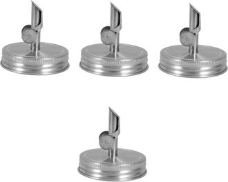 Aboofan 4 Stück Einmachglas-schmiernippel Einmachglas Deckel Gießen -siegeldeckel Ölauslauf Zum Ausgießen Des es Für Ölaufgüsse Edelstahl 304