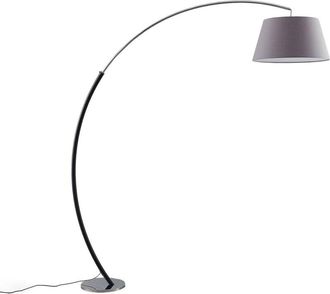 Lucande Stehlampe (Bogenleuchte) Evelyna aus Textil f&uuml;r Schlafzimmer von Lucande