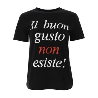 Moschino T-Shirt mit Grafikdruck aus Bio-Baumwolle - - Tops - Damen - Schwarzk - L