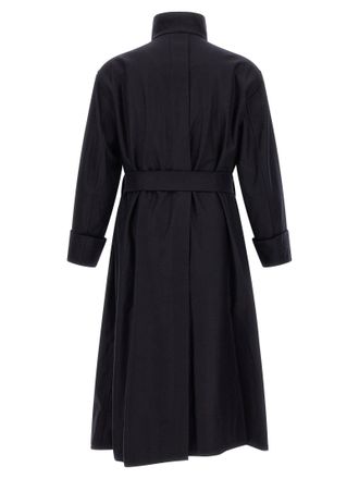 Issey Miyake Shell Trench Coat - Black