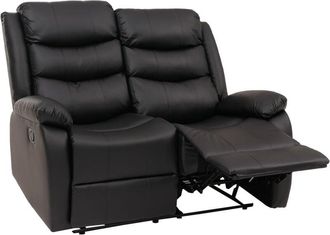 Hhg Neuwertig] 2er Kinosessel HHG 422, Relaxsessel Fernsehsessel mit Armlehne, Liegefunktion Kunstleder schwarz