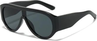 Generic Lunettes De Soleil &Agrave; Monture Large For Hommes Et Femmes, Id&eacute;ales For Les Vacances Trajets Quotidiens(Black)
