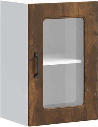 vidaXL Küchen-Hängeschrank mit Glastür Kalmar Räuchereiche Holzwerkstoff Vidaxl