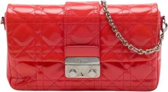 Dior Sac bandouli&egrave;re matelass&eacute; en cuir verni vintage Pre-owned - Femme - Pre-owned - Rouge - Taille: ONE Size