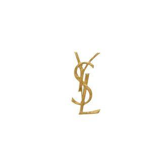 Saint Laurent Metall Cassandre Monogrammbrosche - - Accessories - Damen - Gelb - ONE SIZE